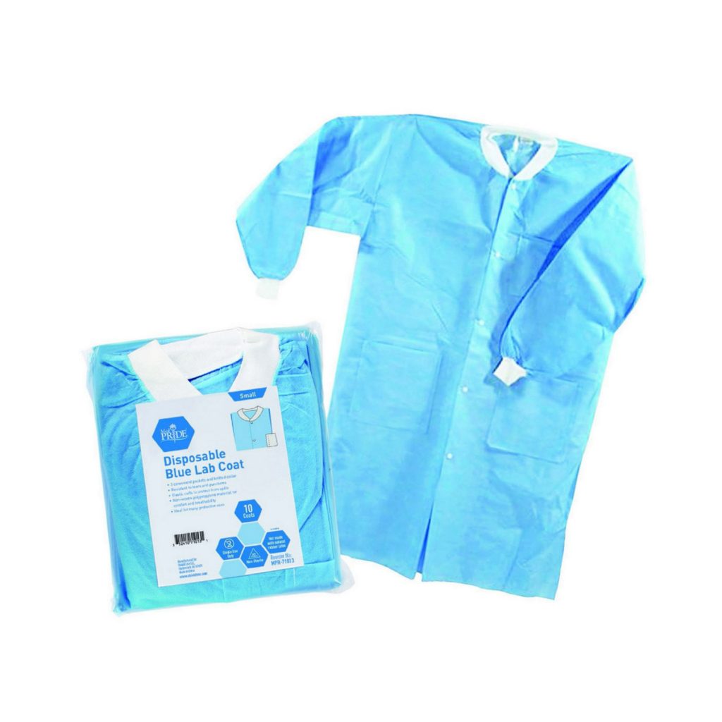 Disposable Blue Lab Coat – Universal Pharmaceutical Medical Supply